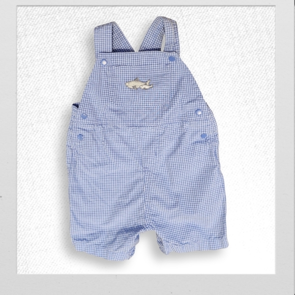 Carter's | One Pieces | Blue Plaid Fish Overalls Kids 6m | Poshmark